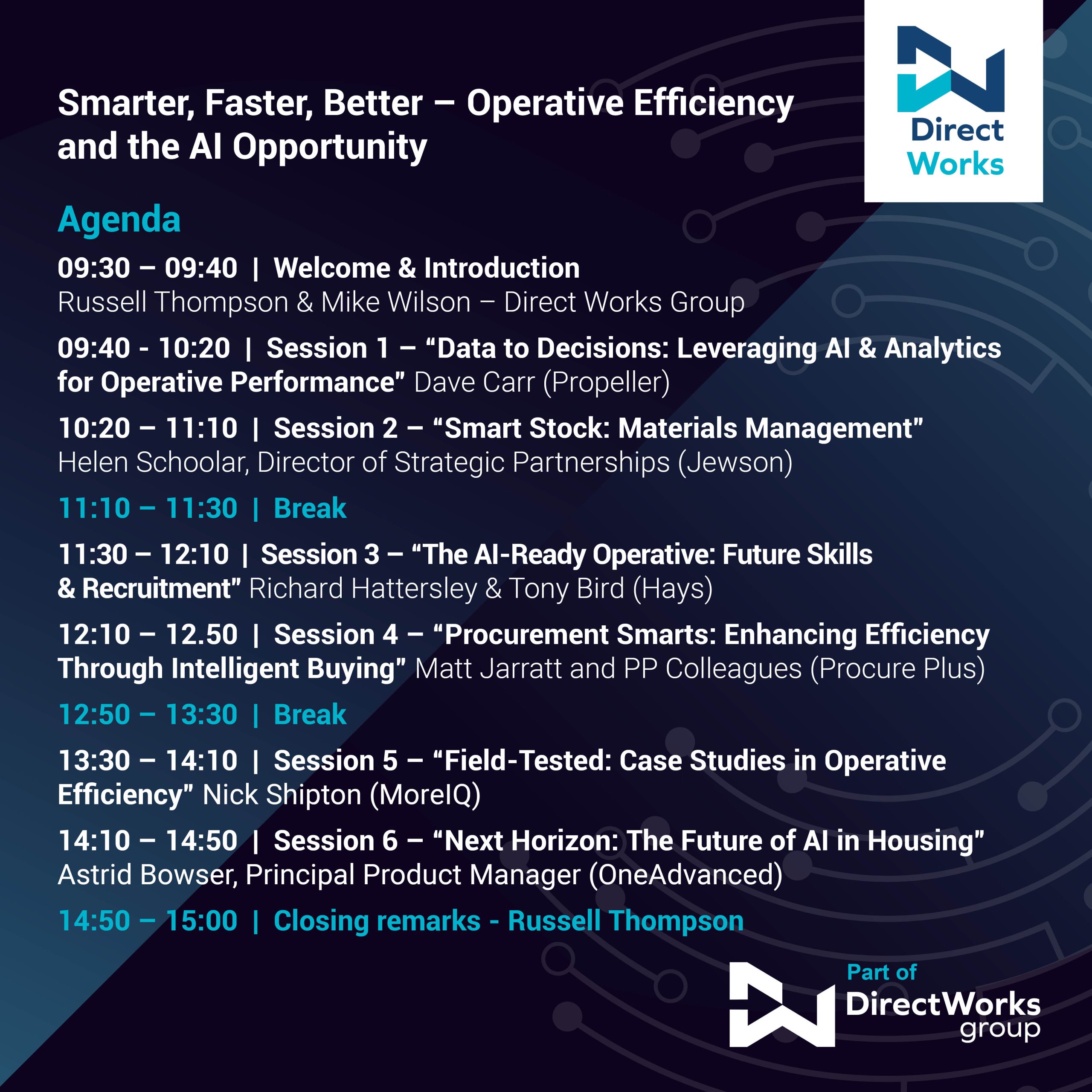 The agenda for the next Direct Works meeting is now live. - Direct ...